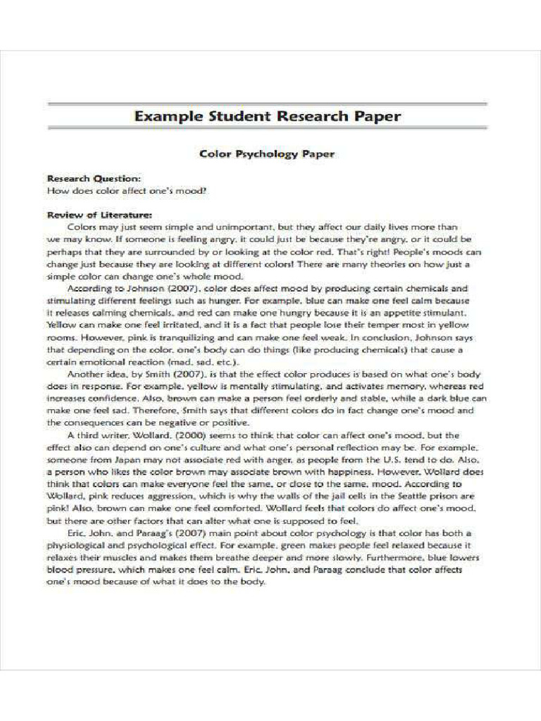 Example Student Research Paper | PDF