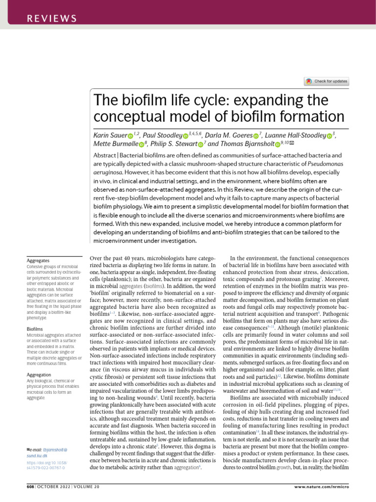 The biofilm life cycle | PDF | Biofilm | Bacteria