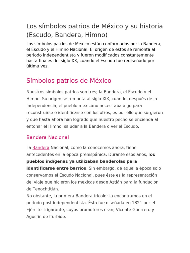 Historia de los Símbolos Patrios de México | PDF | México
