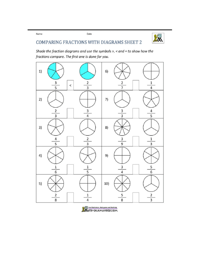 ficha fracciones 2do grado | PDF