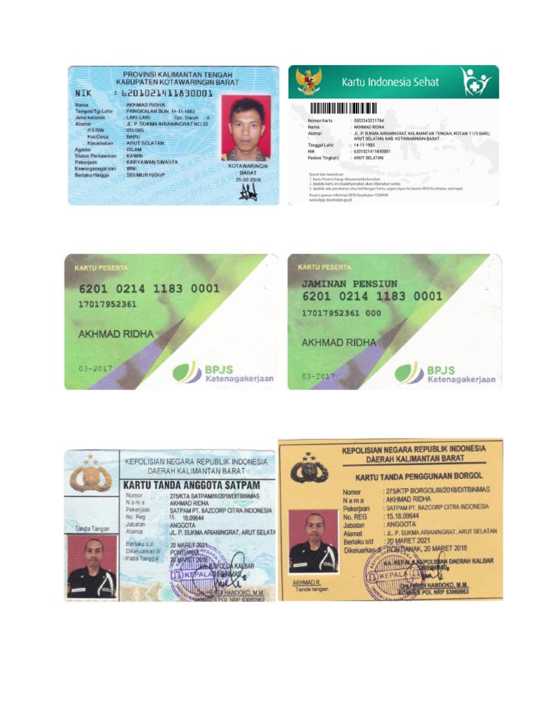 KTP Kta Bpjs Kes TK Akhmad Ridha | PDF