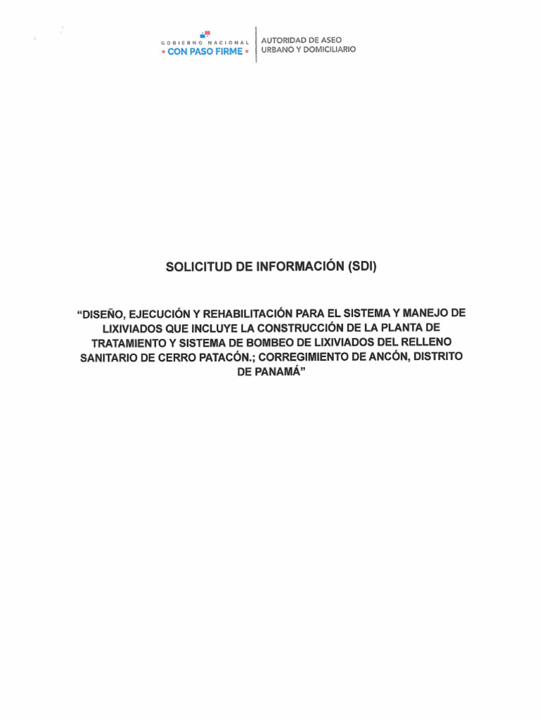 Solicitud+de+informacion+ (Sdi) +diseã O,+ejecucion+y+rehabilitacion | PDF