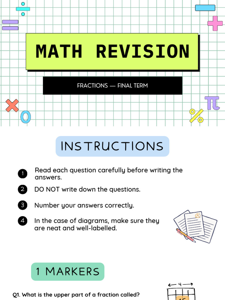 Maths Revision - Fractions | PDF