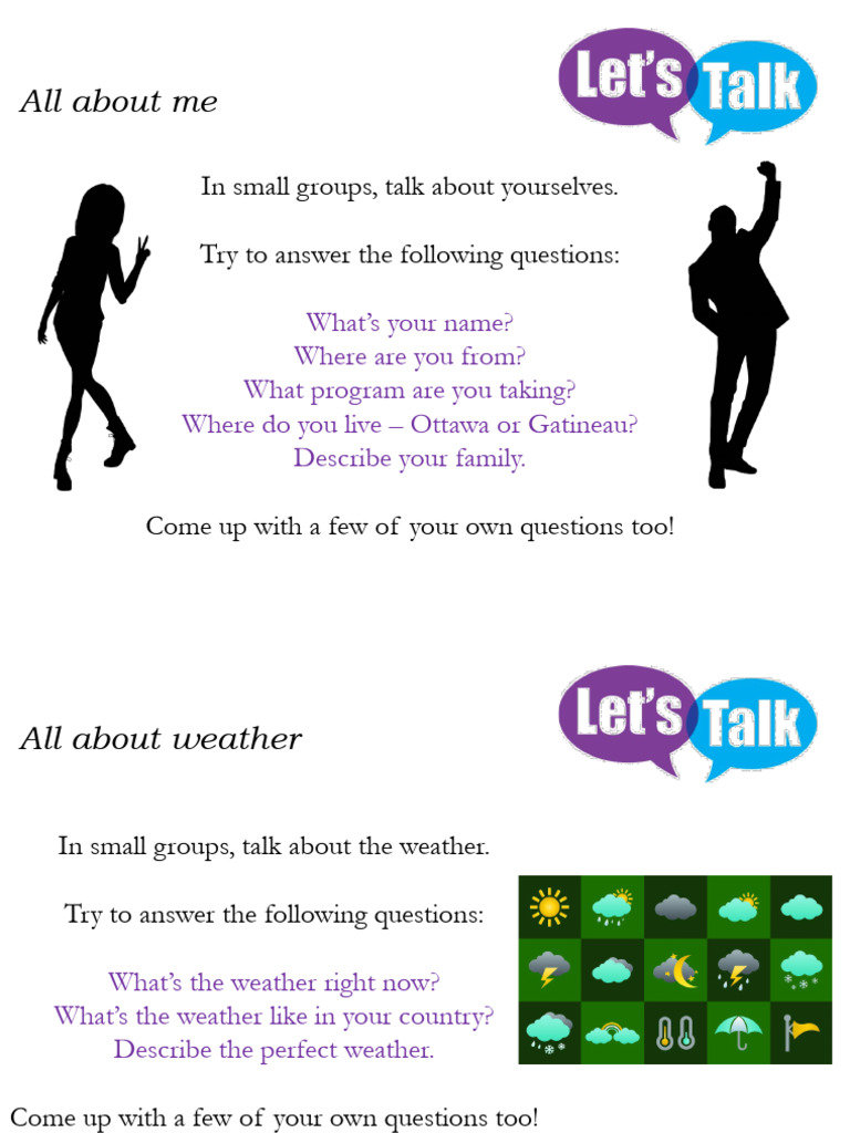 Speaking Activity - Small Talk Topics | PDF