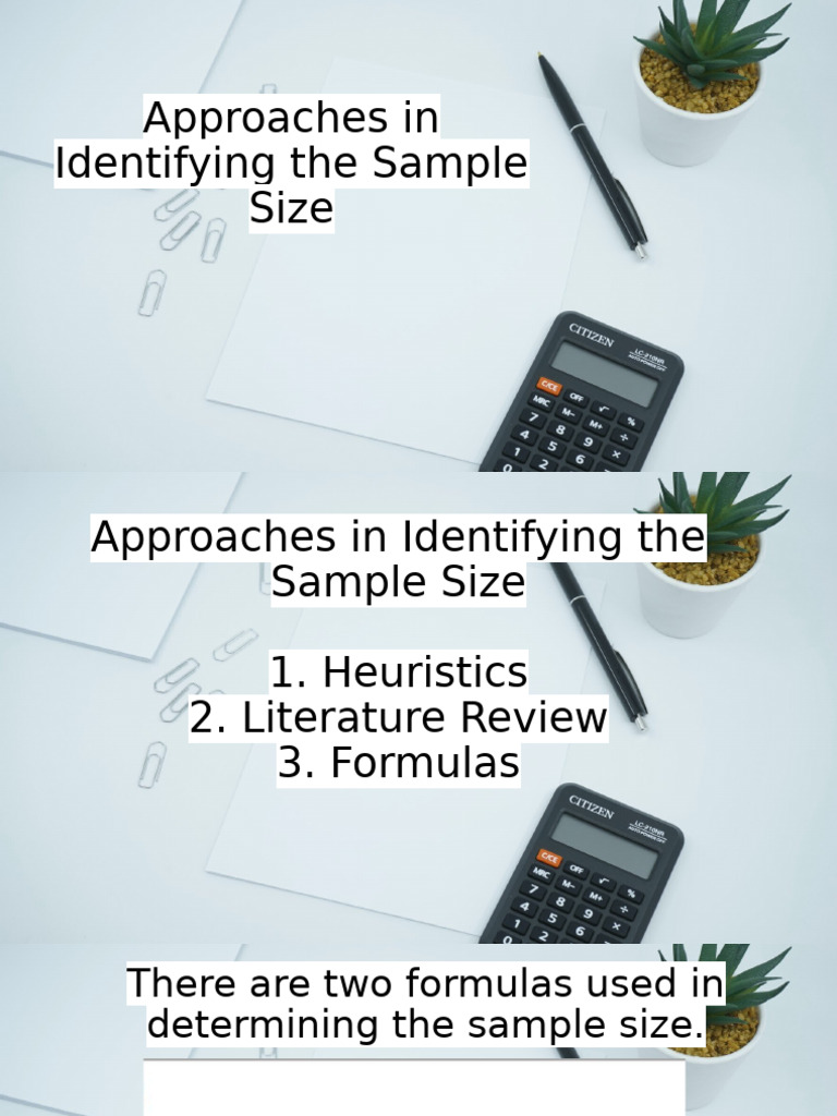 Sample Size Calculation Using Lynch Formula | PDF