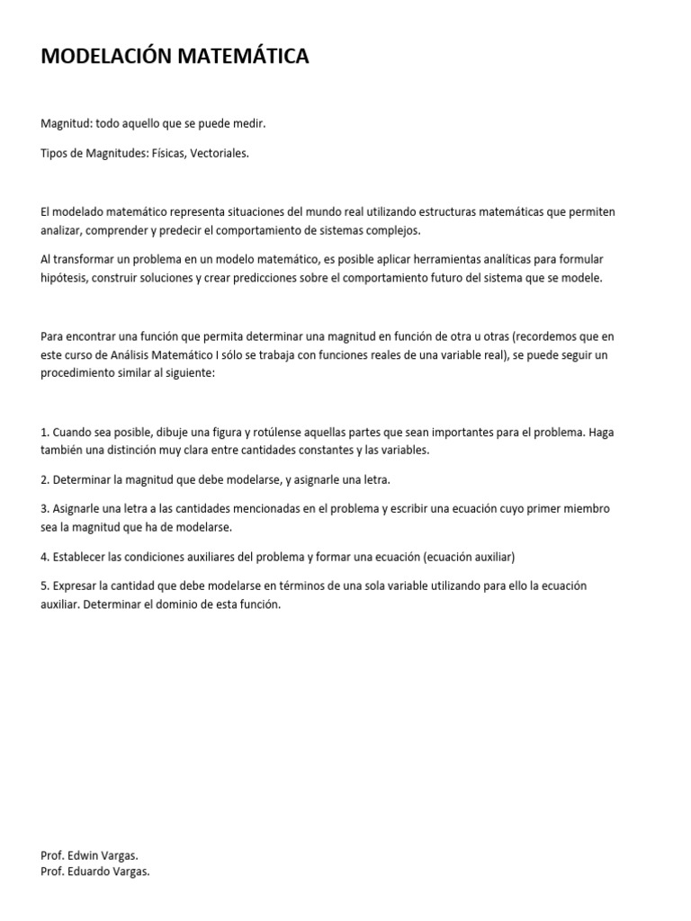 Introducción a la Modelación Matemática | PDF | Ecuaciones | Variable ...