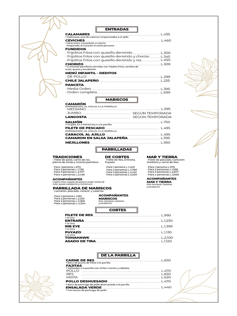 Menu Oct 2024 1 | PDF | Mariscos | Comida y bebida