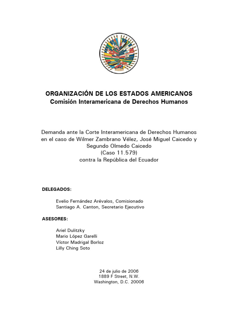 CASO ZAMBRANO VELEZ VS ECUADOR | PDF | Convenio europeo de derechos humanos | Ley Pública