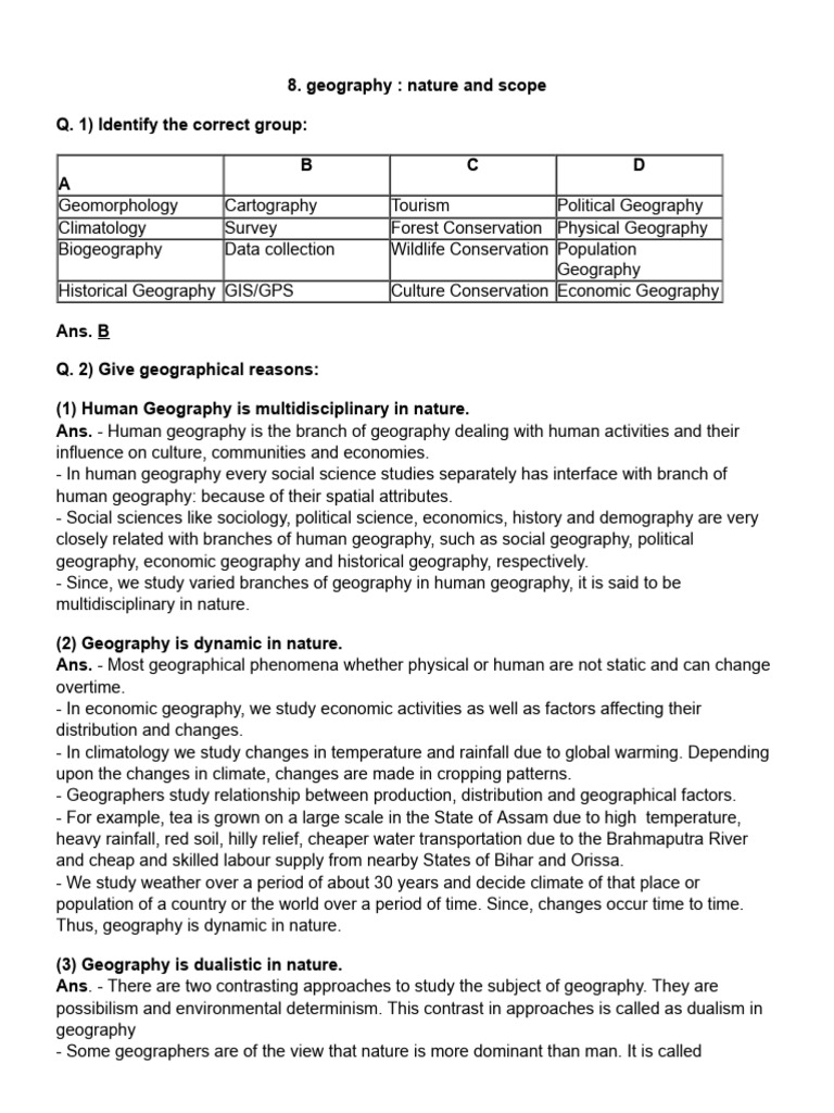 8. Nature and Scope | PDF | Geography | Geographic Information System