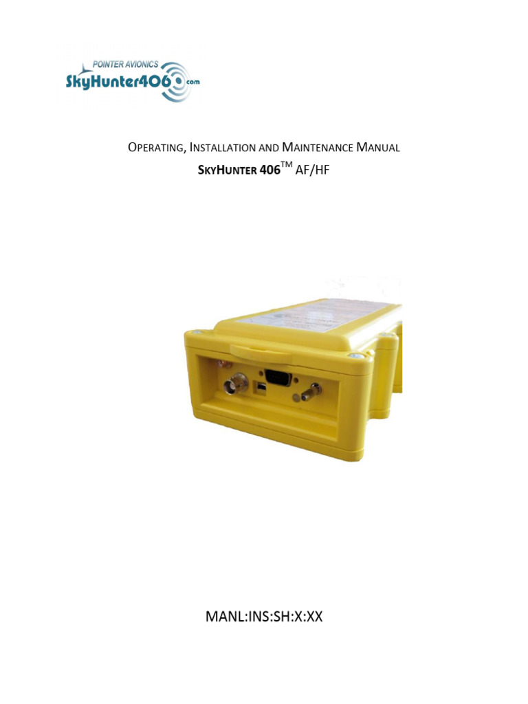 SkyHunter 406 ELT Manual: Install & Maintain | PDF | Electrical ...