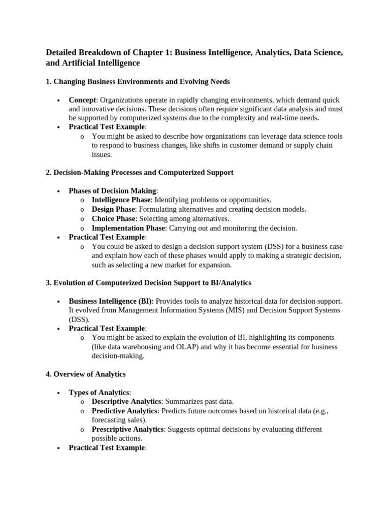 Detailed Breakdown of Chapter 1 | PDF | Analytics | Artificial Intelligence
