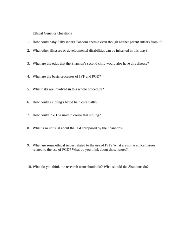 Ethical Genetics Questions(1) | PDF