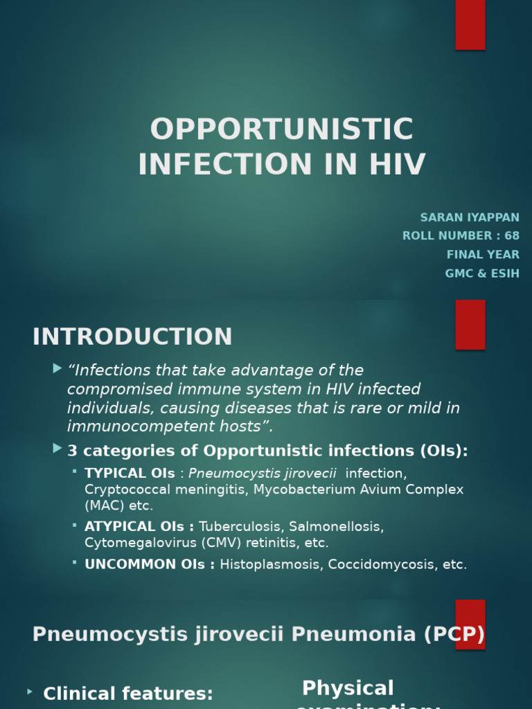 Opportunistic Infection in Hiv | PDF | Medicine | Causes Of Death