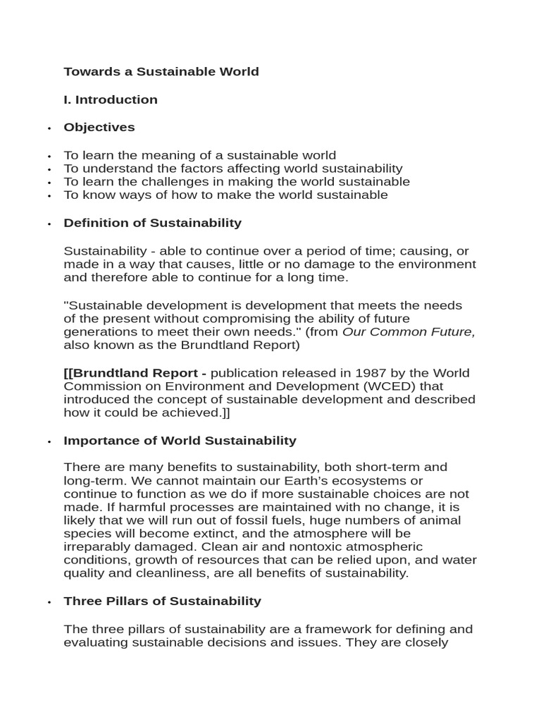 Pathways to a Sustainable World | PDF | Sustainability | Climate Change