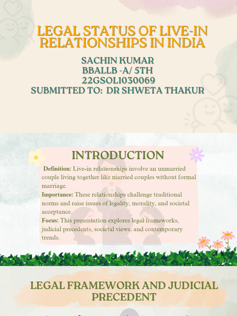 Legal Status of Live-In Relationships in India | PDF | Cohabitation ...