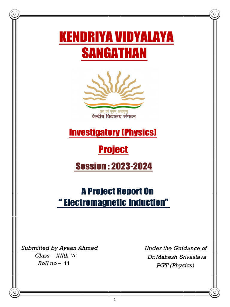 Investigatory Project PHY | PDF