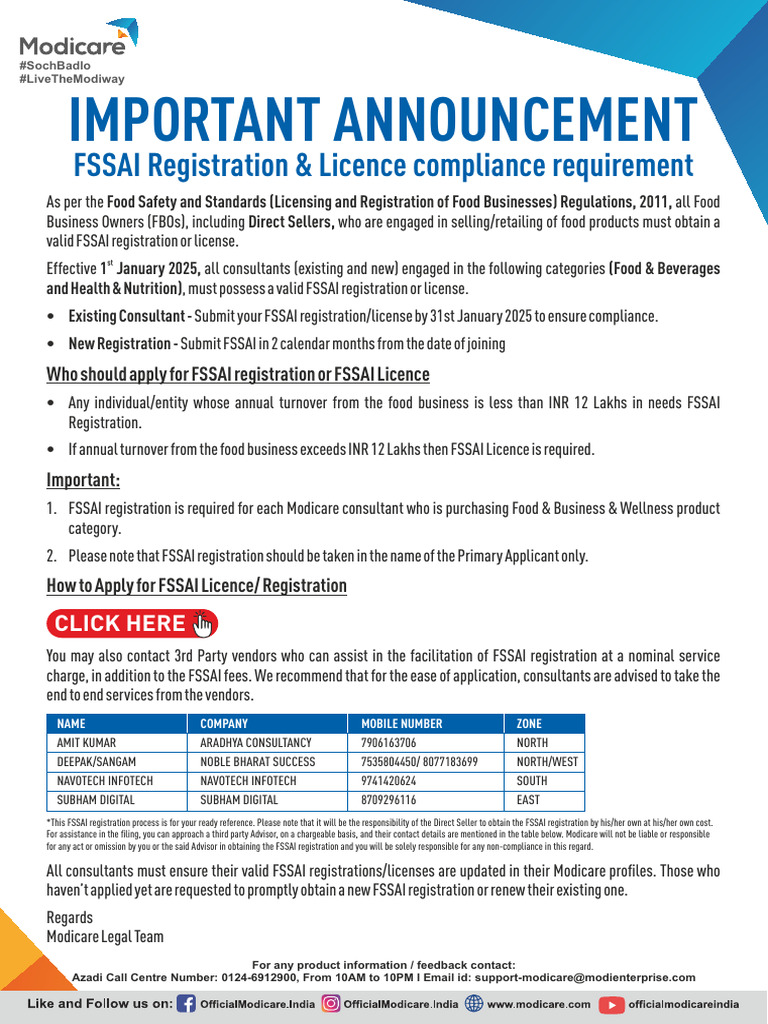 Important Information Submit FSSAI | PDF