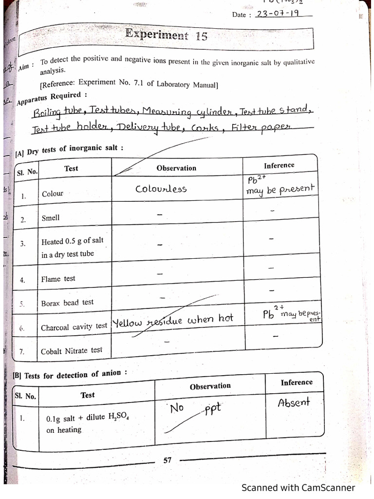 Chemistry Practical 15 | PDF