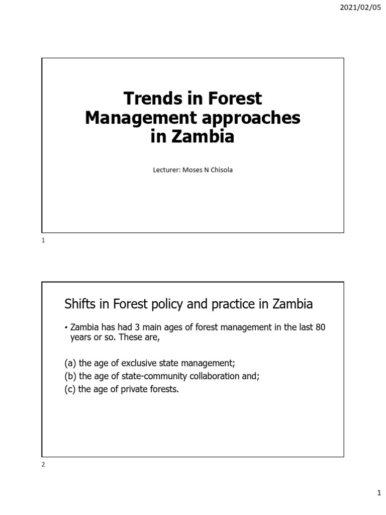Zambia's Evolving Forest Management Trends | PDF | Agriculture | Forestry