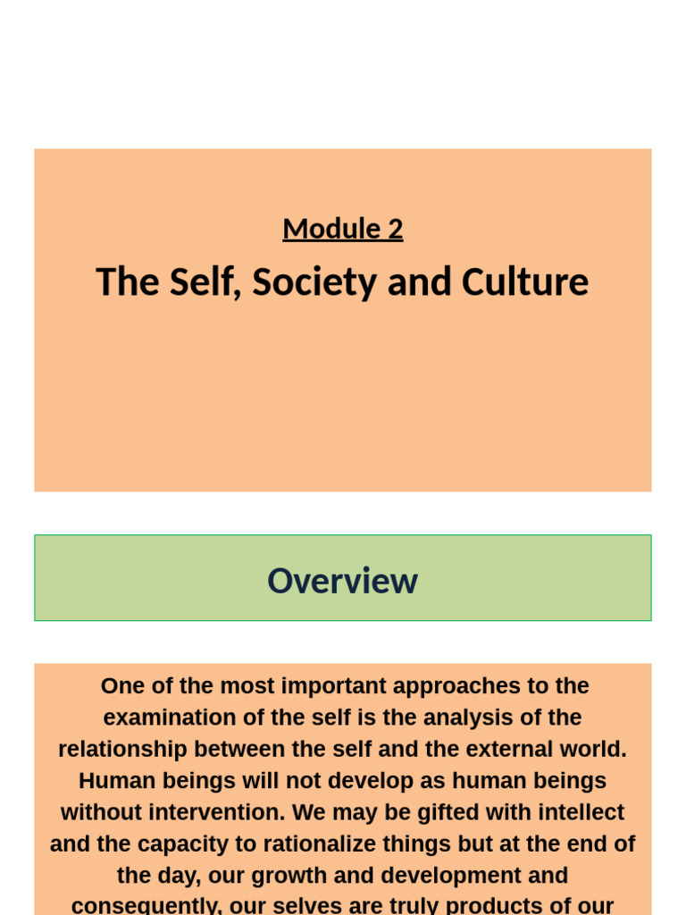 Understanding Self in Society and Culture | PDF | Self | Gender
