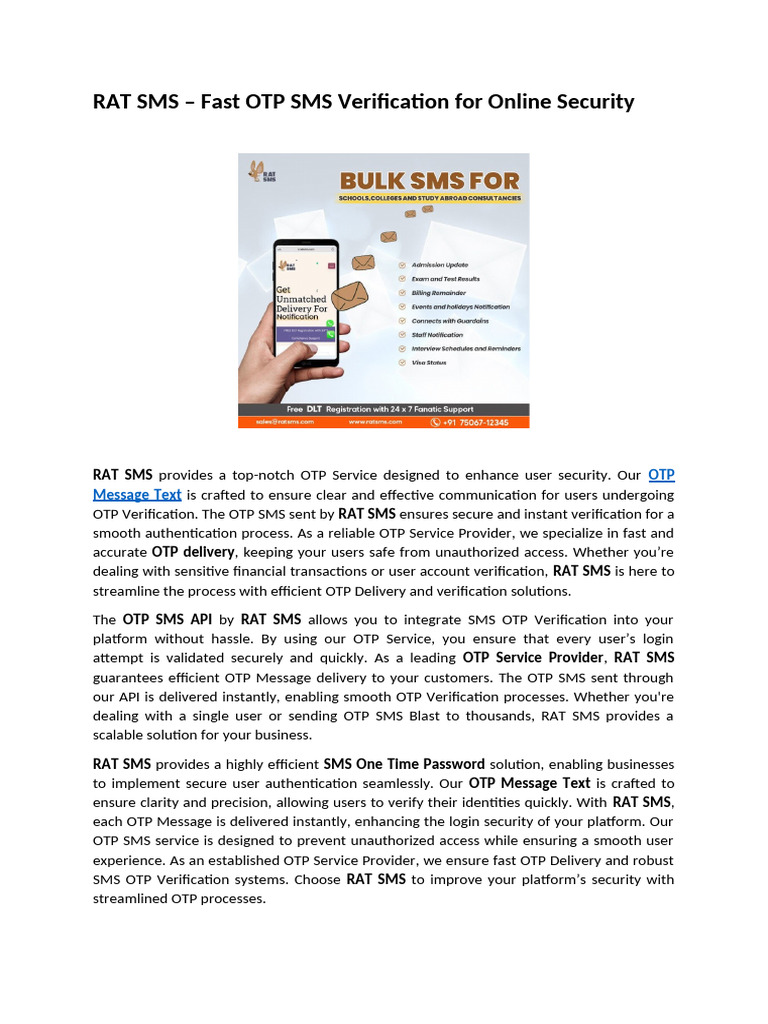 Rat SMS Otp | PDF