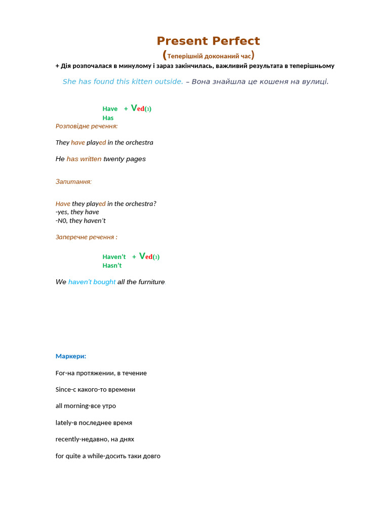 Present Perfect | PDF