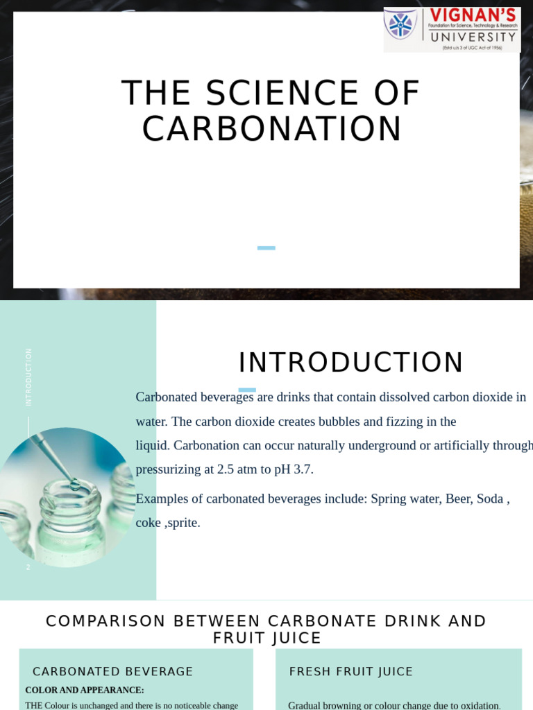 Brief Science of Carbonation | PDF | Drink | Soft Drink