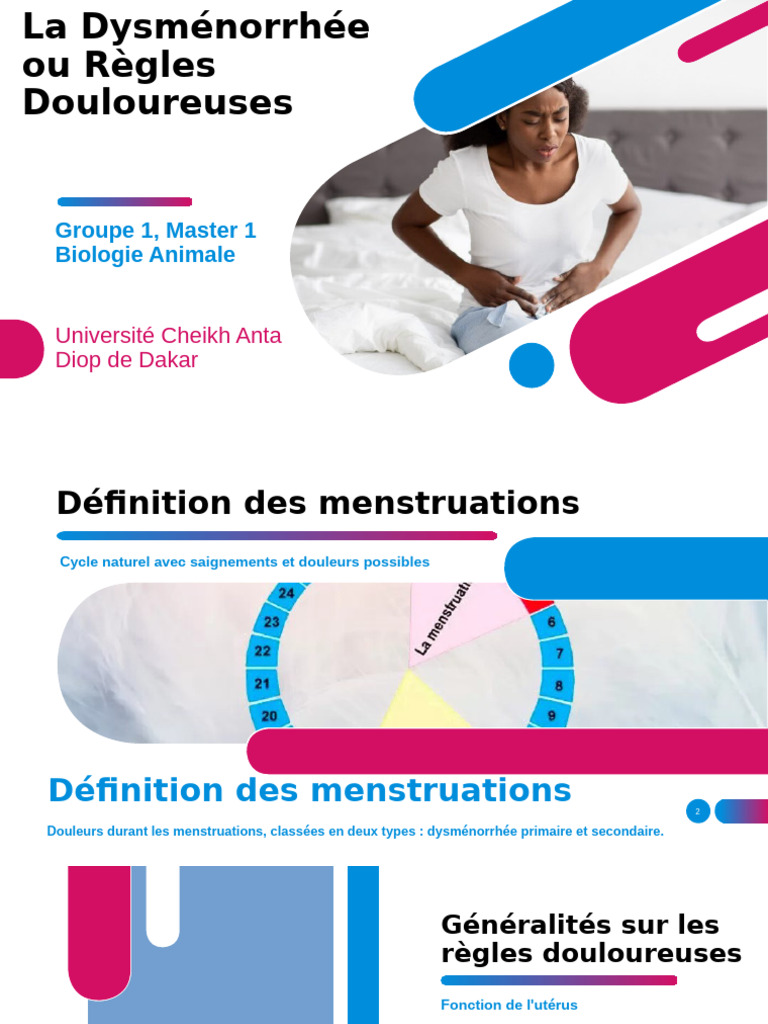 La Dysménorrhée ou Règles Douloureuses | PDF | Cycle menstruel ...