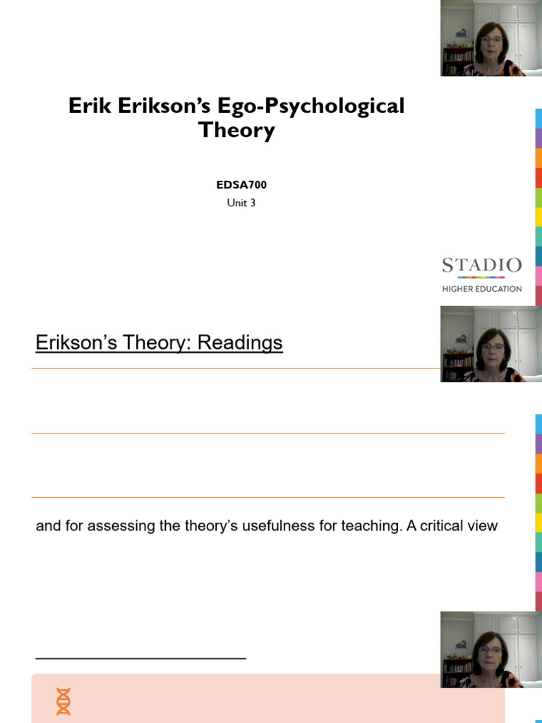 Erik Erikson's Ego Psychological Theory Part 1-1 | PDF | Psychoanalysis ...