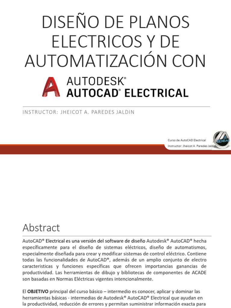 Presentación AutoCAD Electrical | PDF | Comisión Electrotécnica Internacional | Electricidad