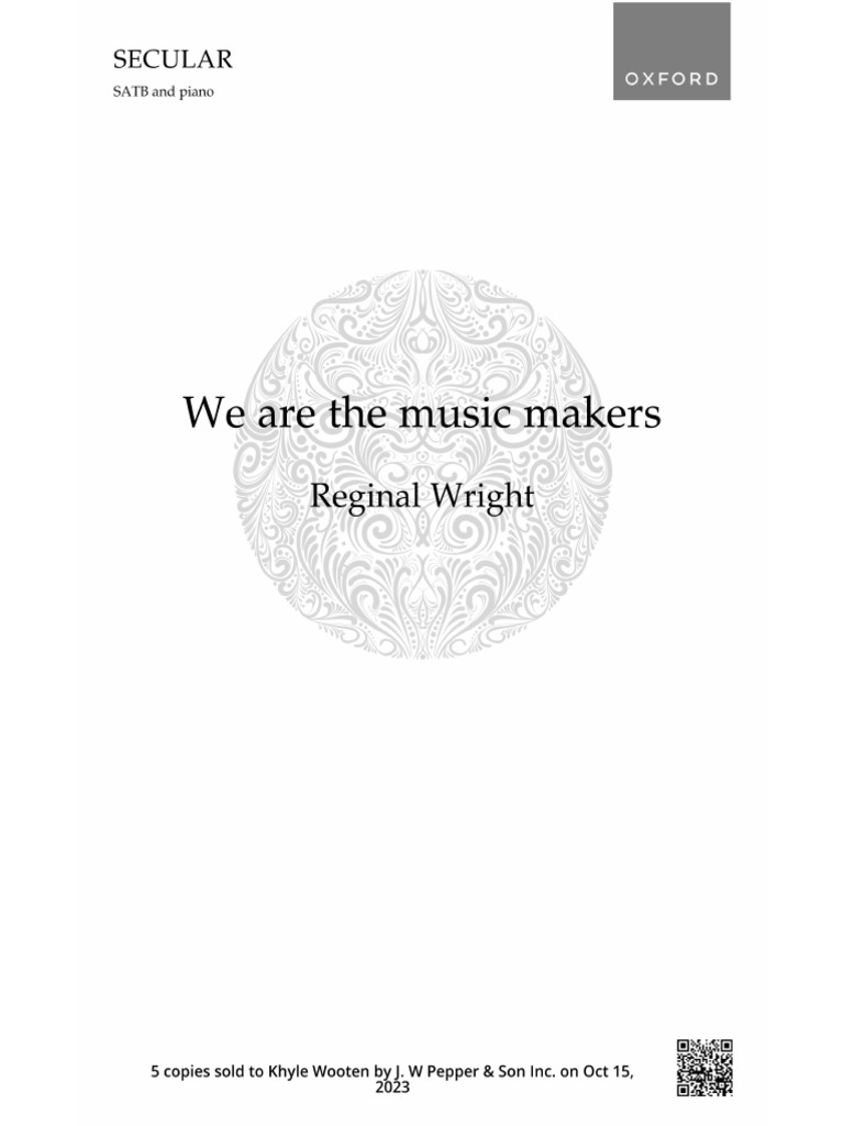 We Are The Music Makers EPRINT-Choral | PDF