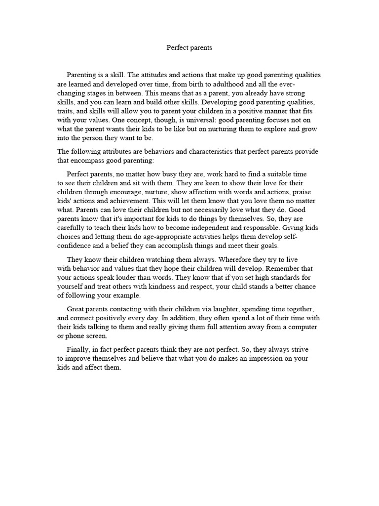 Perfect Parents | PDF