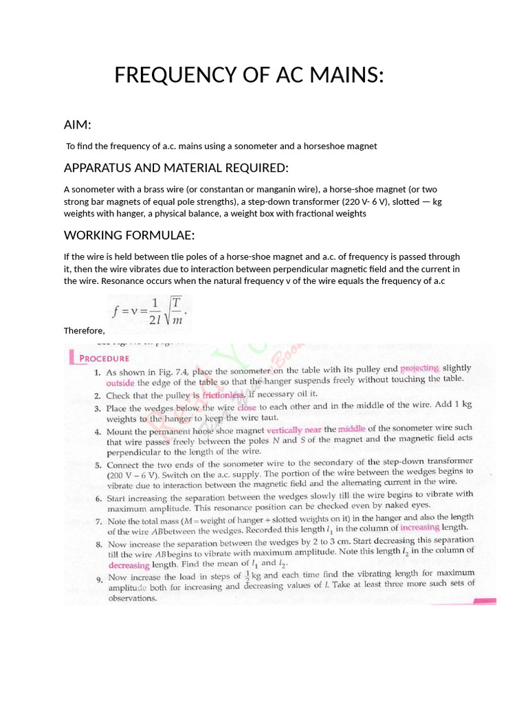 Physics Practicall Section A 5th Experiment | PDF