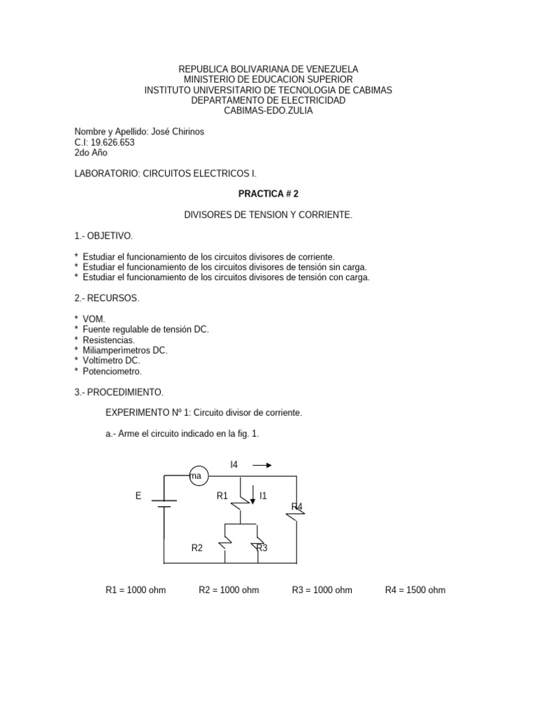 Circuitos Electricos Pract. 2-3-4 | PDF | Resistencia Eléctrica y Conductancia | voltaje