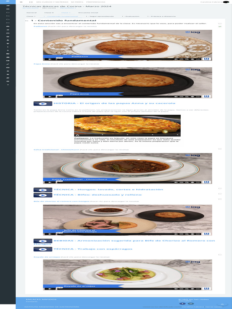 Curso Técnicas Básicas de Cocina - Marzo 2024, Section 1 - Contenido fundamental | PDF ...