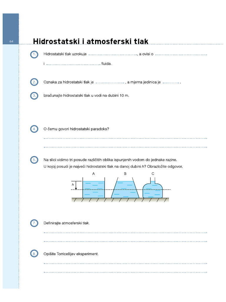 Hidrostatski Atmosferski Zadaci Rb-1 | PDF