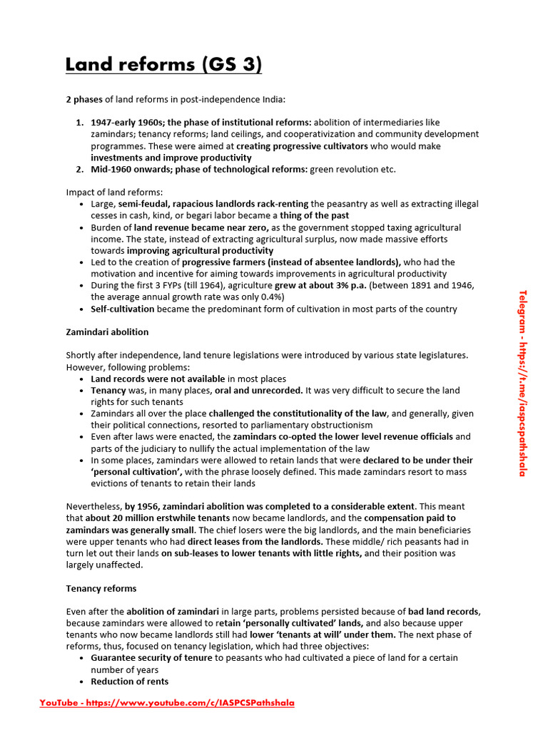 GS3 Land Reforms - 240115 - 211048 | PDF