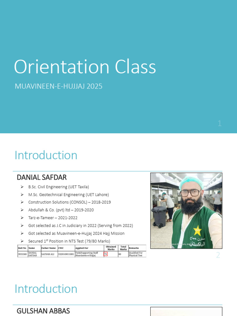1. Orientation Class | PDF | Hajj | Mecca