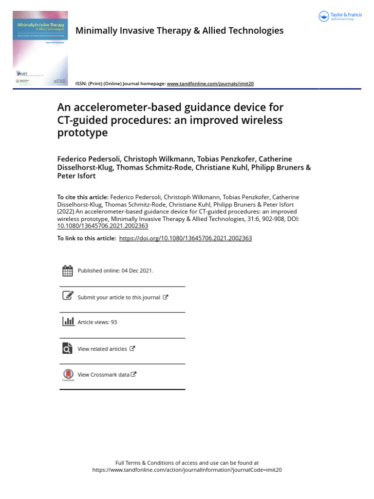An Accelerometer-Based Guidance Device For CT-guided Procedures: An Improved Wireless Prototype ...