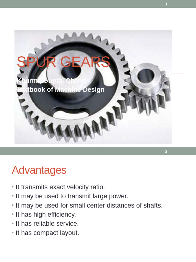 Spur Gears | PDF | Gear | Mechanics