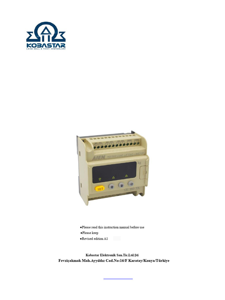 Manual - 318 Load Lifting Limiter | PDF | Relay | Electrical Engineering