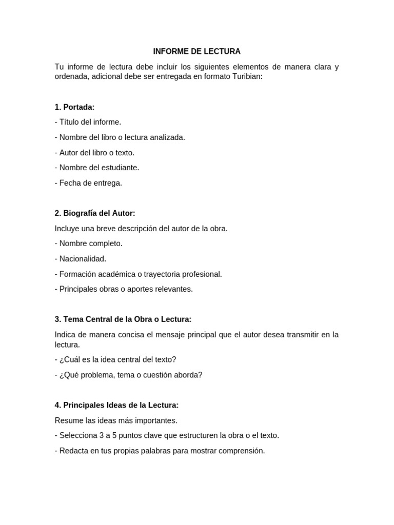 Guía para Elaborar un Informe de Lectura | PDF