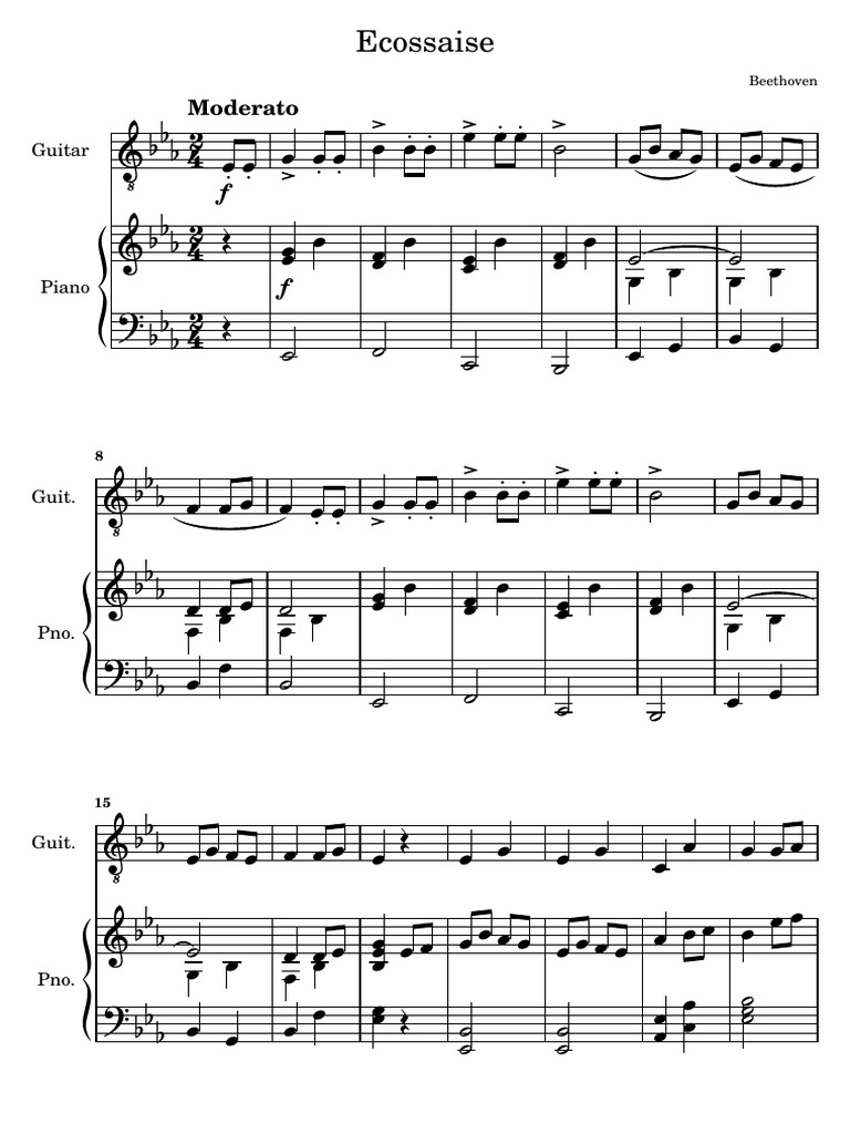 Ecossaise - Duet Piano Guitar | PDF