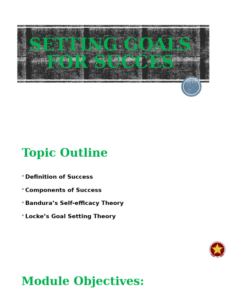 Setting Goals For Success | PDF | Self Efficacy | Goal