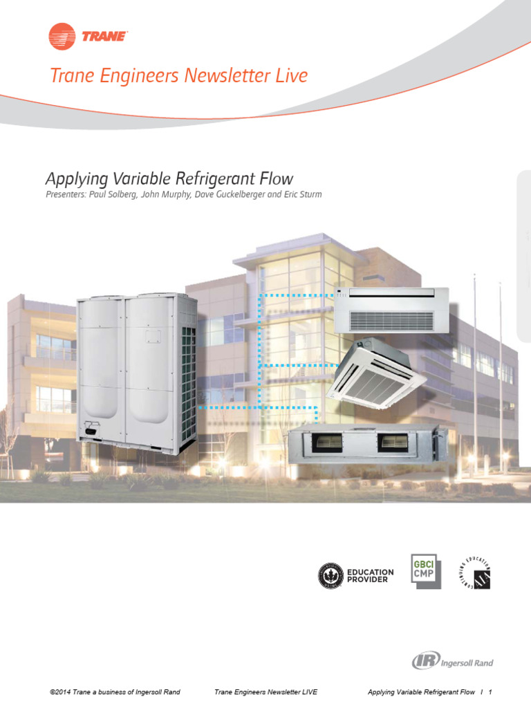 Trane® Applying Variable Refrigerant Flow | PDF | Heat Pump ...