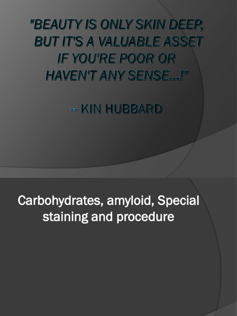 Carbohydrate and Amyloid Staining Techniques | PDF | Staining ...