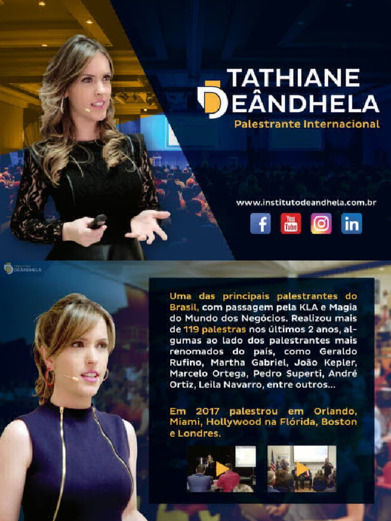 Apresentacao Palestrante Tathiane Deandhela | PDF