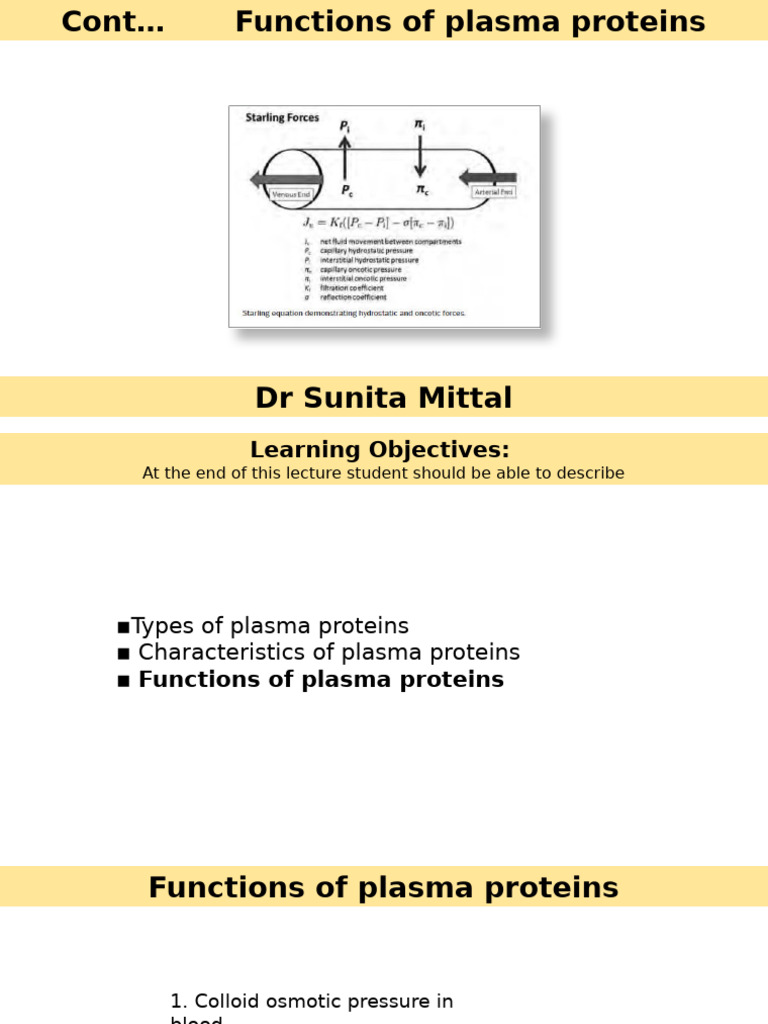 Hematology Functions of Plasma Proteins | PDF | Blood Plasma | Protease