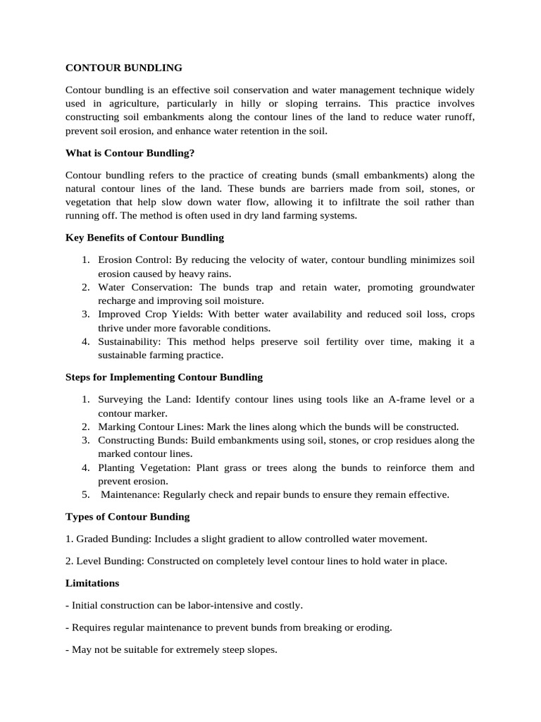 Contour Bundling | PDF | Soil | Erosion