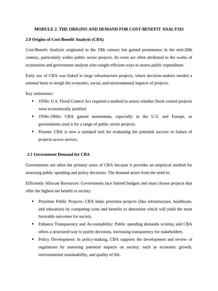 MODULE 2 CBA (1) | PDF | Cost–Benefit Analysis | Net Present Value